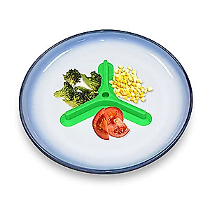 Tomppy Microwave Food Storage Tray Divider Free Silicone Food Plate Separator Controlled Meals for Teens and Adults On-The-Go BPA-Free Food-Safe Materials (Green, 1pc)
