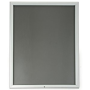 Displays2go Snap Poster Frame for 22"x28" Posters or Advertisements, Lockable, Lens Included, Silver Aluminum