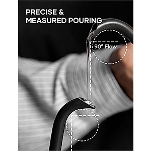 Cocinare Gooseneck Electric Kettle with Temperature Control, Pour Over Coffee & Tea, Retro Vintage Style 1200W for 180-sec Quick Boil Time, Stainless Steel Kettle Water Boiler, 30oz/0.9L (Dark Grey)