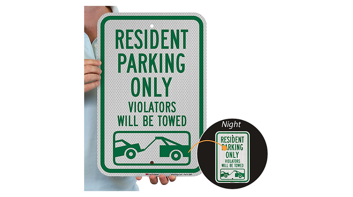 SmartSign Resident Parking Sign 12x18 Reflective Aluminum | Towing