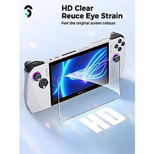 SOOMFON 3 Pack Screen Protector for ASUS ROG Ally Handheld 7 inch 2023, Tempered Glass, Transparent Ultra HD, Anti-Scratch, Anti-Fingerprint