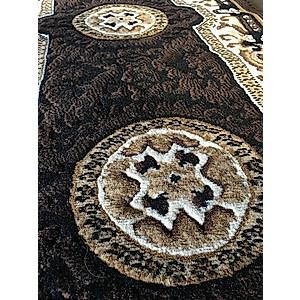 YHSF Traditional Floral Area Rug - Rugs for Living Room, Bedroom, Entryway, Dining Room, Kitchen Rugs Non Slip Washable Carpet Rug - Easy Clean Colorful Flower Rug - Black, 2 ft x 7 ft