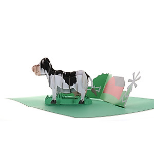 iGifts And Cards Awesome Dairy Cow 3D Pop Up Greeting Card - Retirement Thank You Card, Cute Farm Animal Themed Card, Housewarming Gift, Funny Happy Birthday Mom Card, Friendship Card
