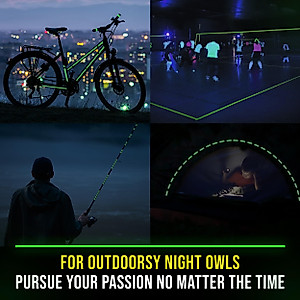 Lockport Glow in The Dark Tape - 15 Ft x 0.5 Inch - Bright, Rechargeable, & Long-Lasting Fluorescent Tape - Luminous Tape for Outdoor Sports, Night Decorations, and Home Marking