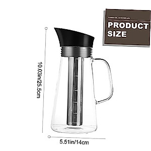 GRADENEVE 1pc Filter Jug Drink Iced Coffee Maker Water Jug Iced Tea Maker Cold Brew Coffee Maker Espresso Machine Tea Kettle with Handle Coffee for Cold Brew Clear Kettle Stainless Steel