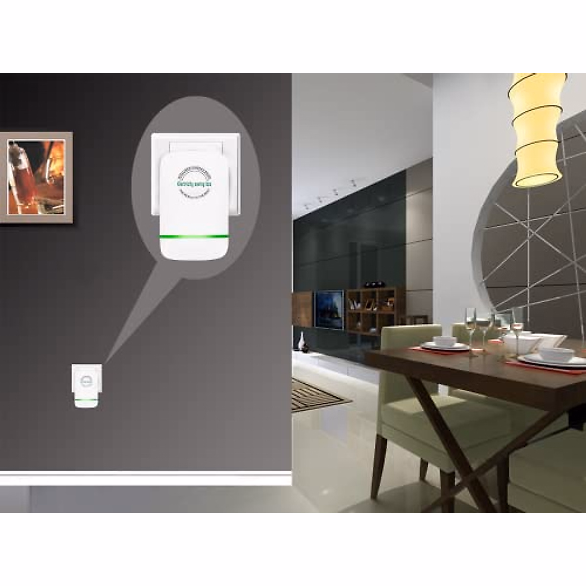 2 PCS Power Saver Pro - Electric Intelligent Energy Saver - Electricity Saving Box Intelligent Power Factor Saver Device - Balance Current Source Household Voltage Stabilizes Smart 90-250V (US Plug)