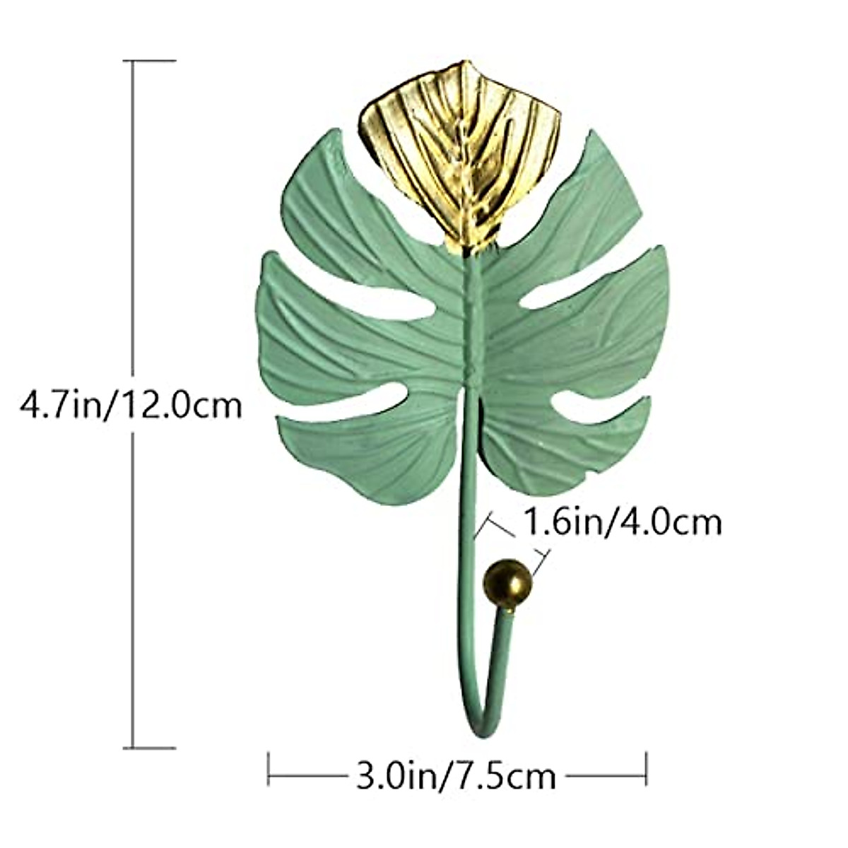 STOBAZA 3 pcs Hanging Hooks Keys Bathroom Rustic Coat Holder Gift Multifunctional Metal Hangers Clothing Shape Iron Monstera Home Cloth Art Decorative Idea Key Hat Living Bedroom