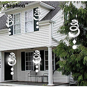 Chephon Bird Spiral Spinner Reflectors with Reflective Scare Discs - Decorative Bird Scare Device to Keep Birds Away Like Woodpeckers, Pigeons and Geese - 3 Pack with Free Hooks