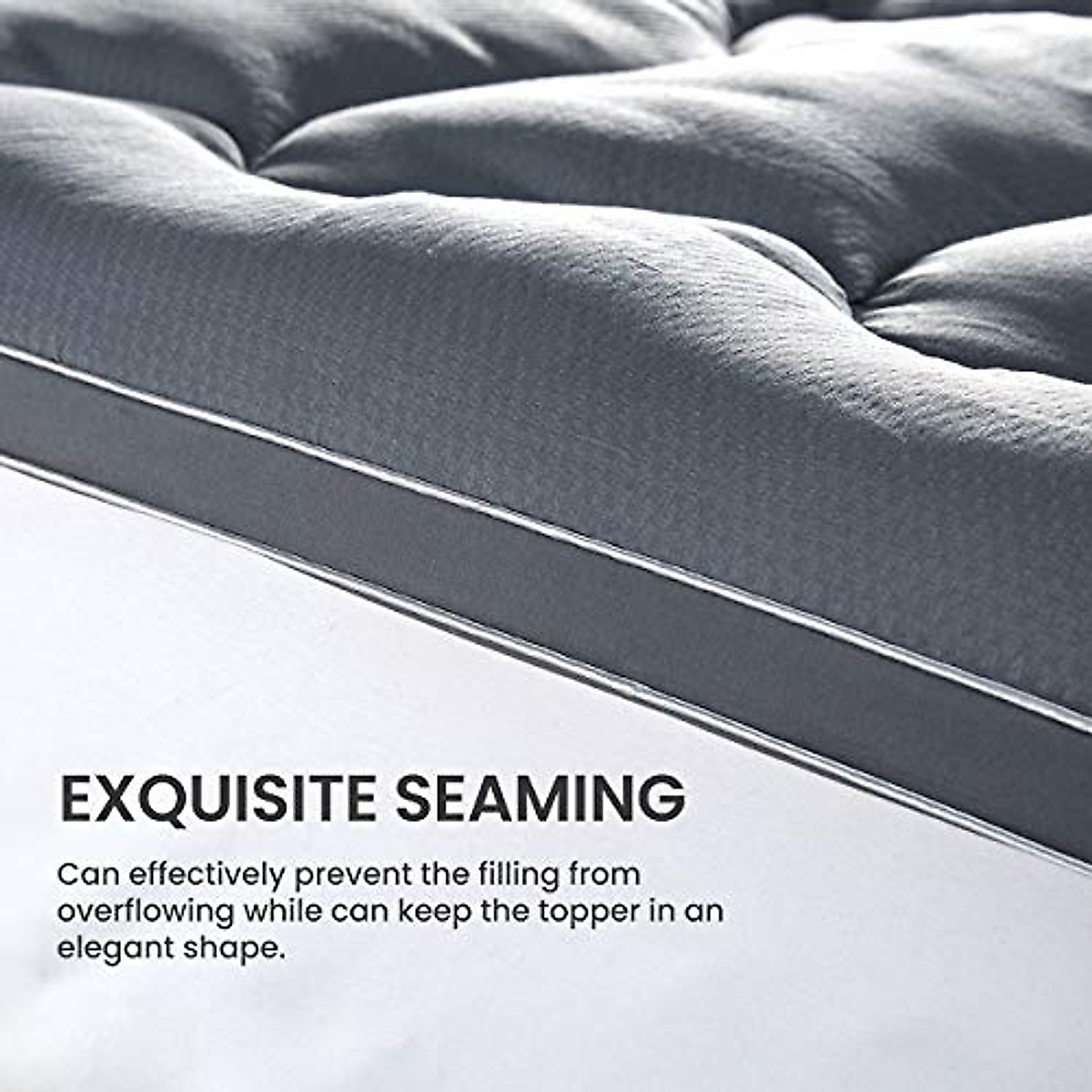 SLEEP ZONE Queen Mattress Topper Cooling Mattress Pad Cover Fluffy Down Alternative Bed Topper 8-21 Inch Deep Pocket, Queen