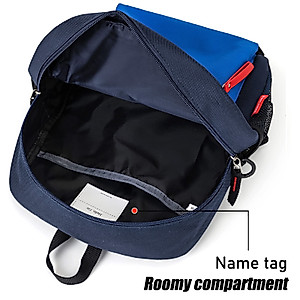 HawLander Toddler Backpack for Boys, 12 inch Kids Preschool Backpack with Chest Strap, Navy Blue