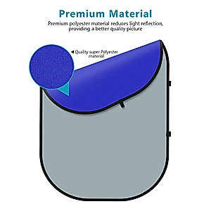 Neewer 2-in-1 Chromakey Blue/Gray Screen Collapsible Backdrop Double Sided Pop Out Twist Gray/Blue Background 5'x7'/150x200cm Chroma-Key Blue/Gray, Foldable Panel with Zipper Carry Bag
