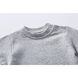 AdaliaFaye Unisex baby and Toddler Boys Girls'Cotton Long Sleeve Basic round neck solid sweatshirt Tee Shirts