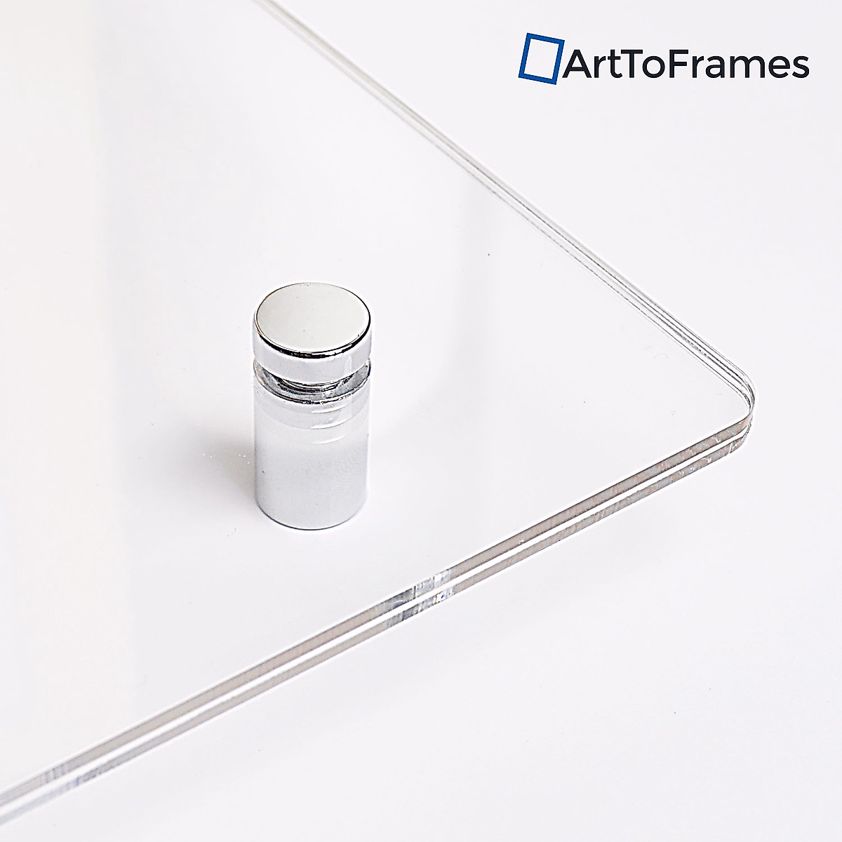 ArtToFrames Floating Acrylic Frame for Pictures Up to 16x20 inches (Full Frame is 20x24) with Chrome Standoff Wall Mount Hardware, Acrylic-109-16x20-69