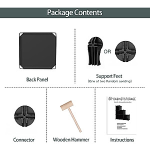 Anenz Cube Storage Shelves, DIY Plastic Cabinet Organizer - Unit for Closets Bedroom, Playroom, Living Room, Office, Dorm - Black (Set of 3)