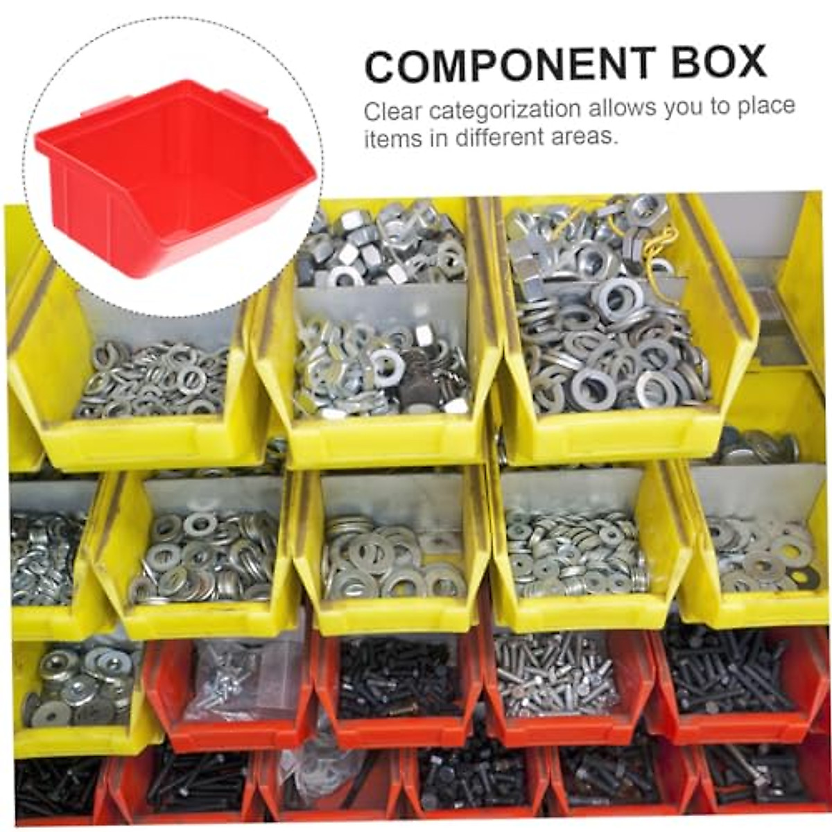 HONMEET 5pcs Red Small Parts Organizer Hardware Storage Rack Storage Boxes Abs Garage Storage System