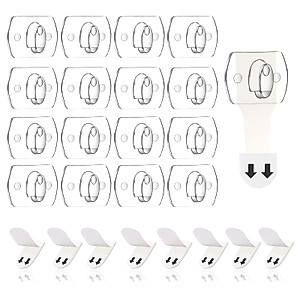 Ainiv 2-Packs Indoor Mini Light Clips, Damage Free Hanging Christmas String Light Hooks with Adhesive Strips, Clear Wall Clips for Hanging Lights Xmas Decor and Cables, 40 Clear Clips and 40 Strips