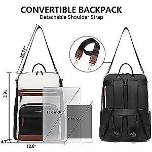 Laptop Backpack Women Travel Bag - 15.6 Inch Convertible Computer Backpack Purse for Women Fashion Nurse Work School Bags Waterproof Daypack Anti Theft Teacher Bookbag for Ladies College Business