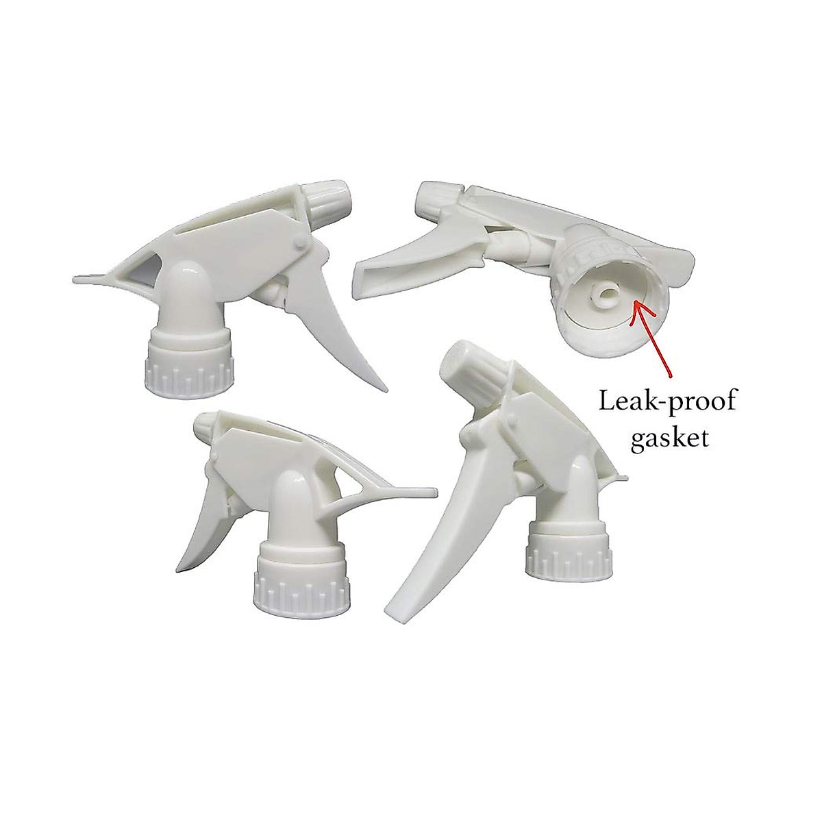 KJS 10 Pieces Trigger Pump Multi-Purpose Mist Stream Sprayer Nozzles Standard Fit 28/400 Black or White (White)