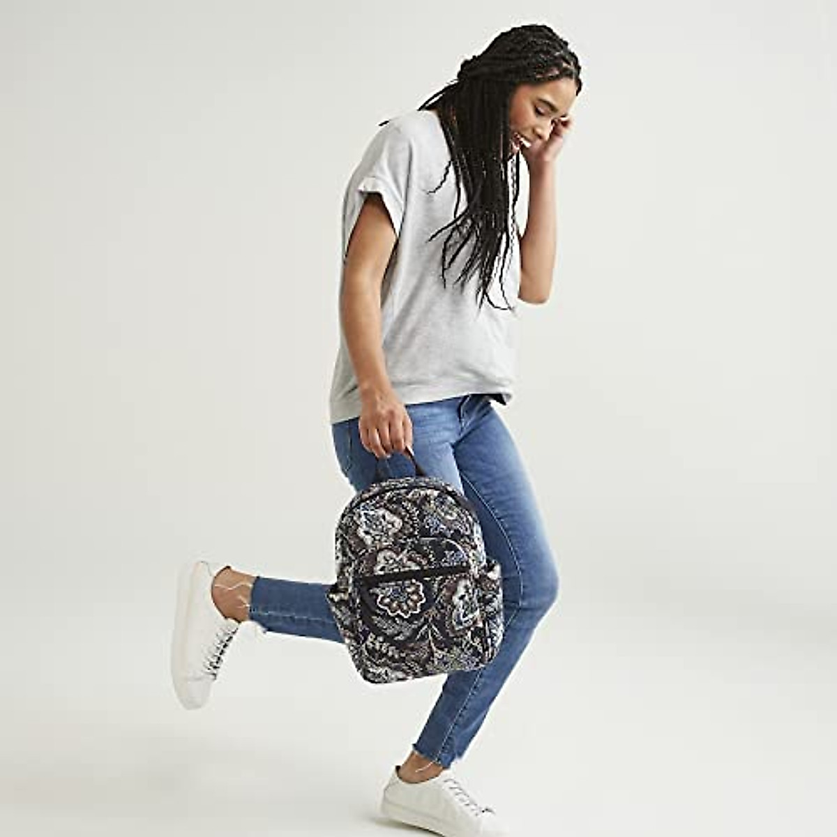Vera Bradley Women's Cotton Small Backpack, Tranquil Medallion - Recycled Cotton, One Size