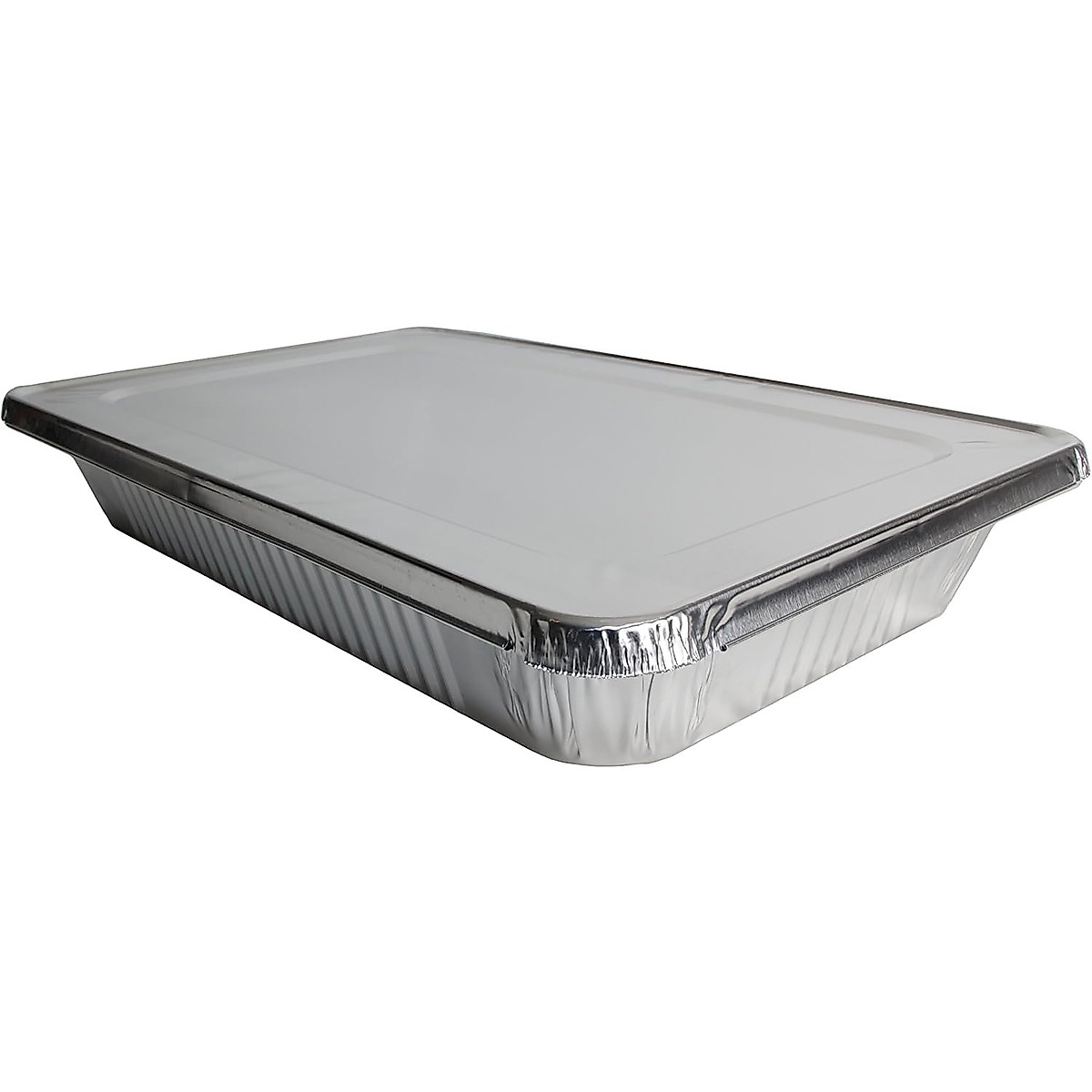 EHOMEA2Z Large Aluminum Pans With Lids Disposable Full Heavy Duty Roasting, Broiling, Baking, Catering Pans 21x13x3 (15, Full-Size w/Lids)