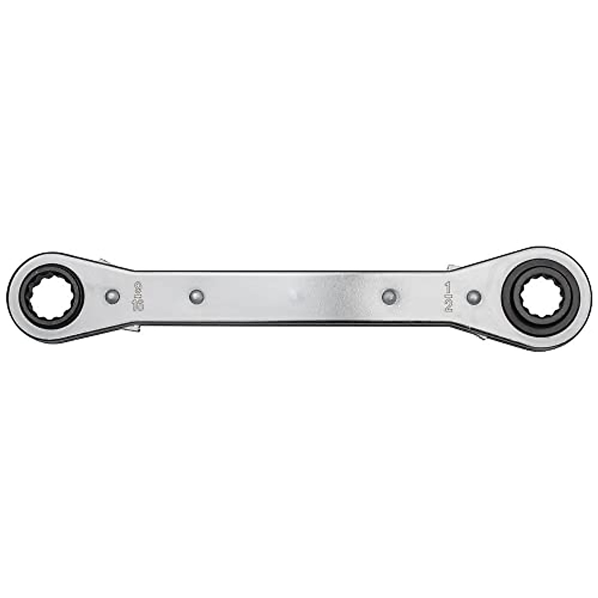 Klein Tools KT223X4 Lineman's Ratcheting 4-In-1 Box Wrench with 1/2-, 9/16-, 5/8-, and 3/4-Inch Sockets