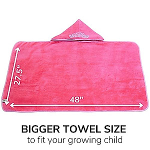 Princess Baby Bath Towel [Pink] Hooded Toddler Towels for Girls Up to 12 Years - Oversized Baby Towel with Super Absorbent 100% Cotton - Soft and Cozy Beach Towel