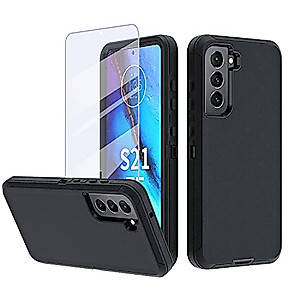 Samsung Galaxy S21 FE 5G Case, S21 FE Heavy Duty case,[Military Grade Protective ][Shockproof] [Dropproof] [Dust-Proof], Compatible with Samsung Galaxy S21 FE 5G (Black)