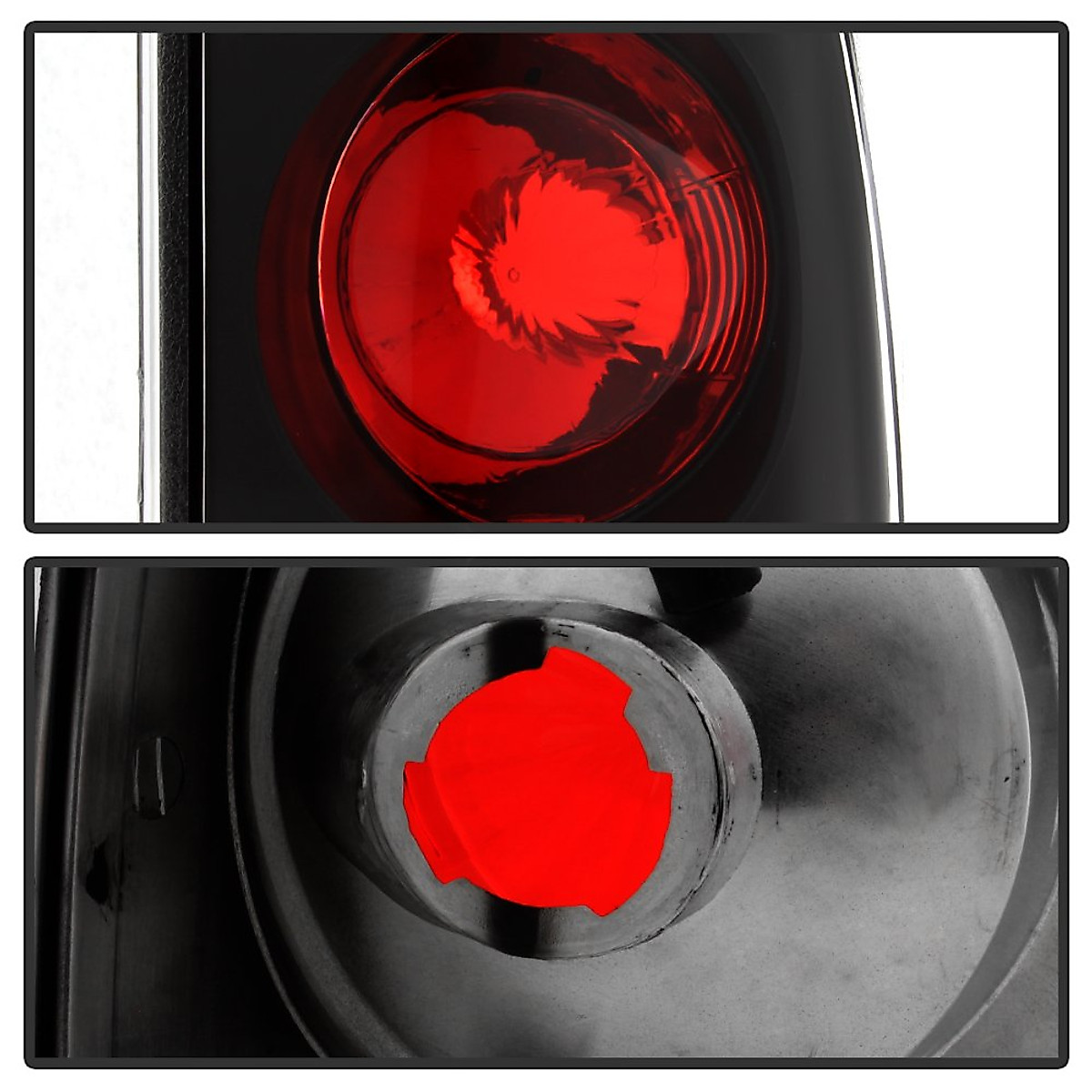 ACANII - For 1997-2003 Ford F150 99-07 F250 F350 F450 Superduty Black Housing Tail Lights Brake Lamps Pair Left+Right