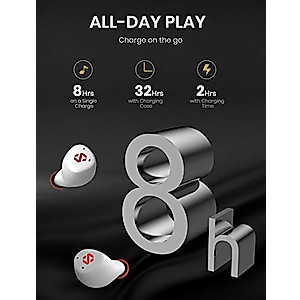 dyplay Wireless Earbuds Active Noise Cancelling with Dual-Mic, 3 ANC Modes 2020 Upgraded Wireless Bluetooth Headphones ANC TWS Earbuds 32hrs Playtime for TV Travel Work Home Office