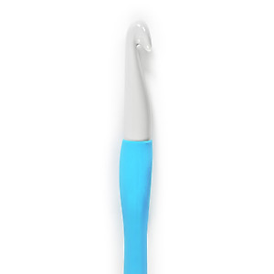 Clover Needlecraft Amour Crochet Hook: 15.00mm, 15 mm, Blue & White
