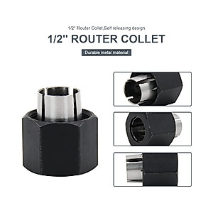 Thaekuns 1/2" Router Collet fit for Dewalt 326286-03, Bosch 2610906284,Big Horn 19693 & Hitachi 325-199, 323-421, RC050DW