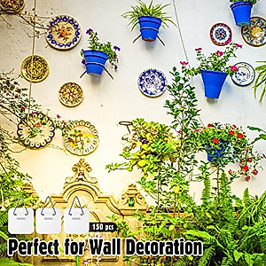 150 Pcs 1.25 Inch Invisible Adhesive Plate Hanger Wall Plate Hanger Set Vertical Plate Holders Picture Hangers Without Nails Decorative Plates Wall Holders Hooks for Display Frame Art Decor Supplies