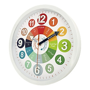 LINSHI & FORTUNE 12 Inch Learning Clock for Kids - Telling Time Teaching Clock