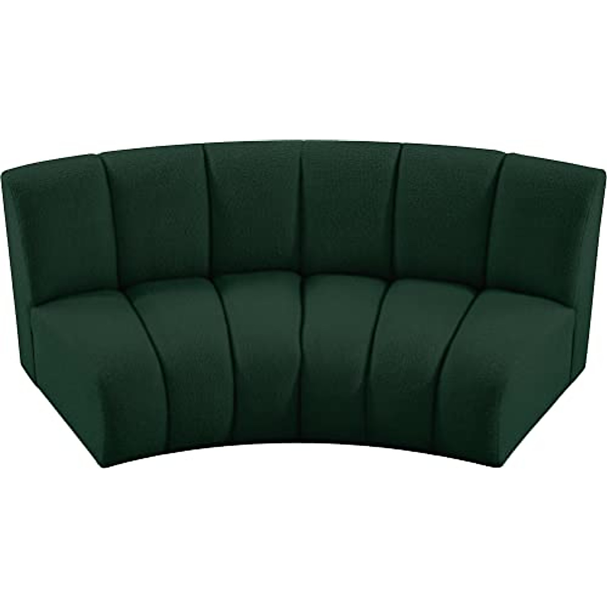 Meridian Furniture 643Green-2PC Infinity Collection Modern | Contemporary Upholstered 2pc Modular Sectional with Luxurious Deep Channel Tufting, Green, 83" W x 41" D x 32.5" H