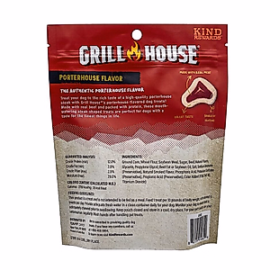 Bumpazie Grill House Bac'n Sizzlers Dog Treats, 4.5 oz. with Grill House Porterhouse Flavor Dog Treats, 4.5 oz and Grill House Ribeye Flavor Dog Treats, 4.5 oz.