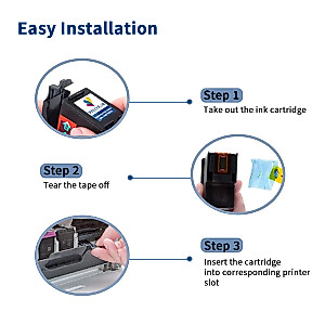 Relcolor 64XL Remanufactured Ink Cartridge Replacement for HP 64 XL 64XL Black Color Combo Compatible with Envy 7855 7155 7858 7800 6255 6252 7164 7955e 7900e Tango X Printer (Black, Tricolor, 2 Pack)