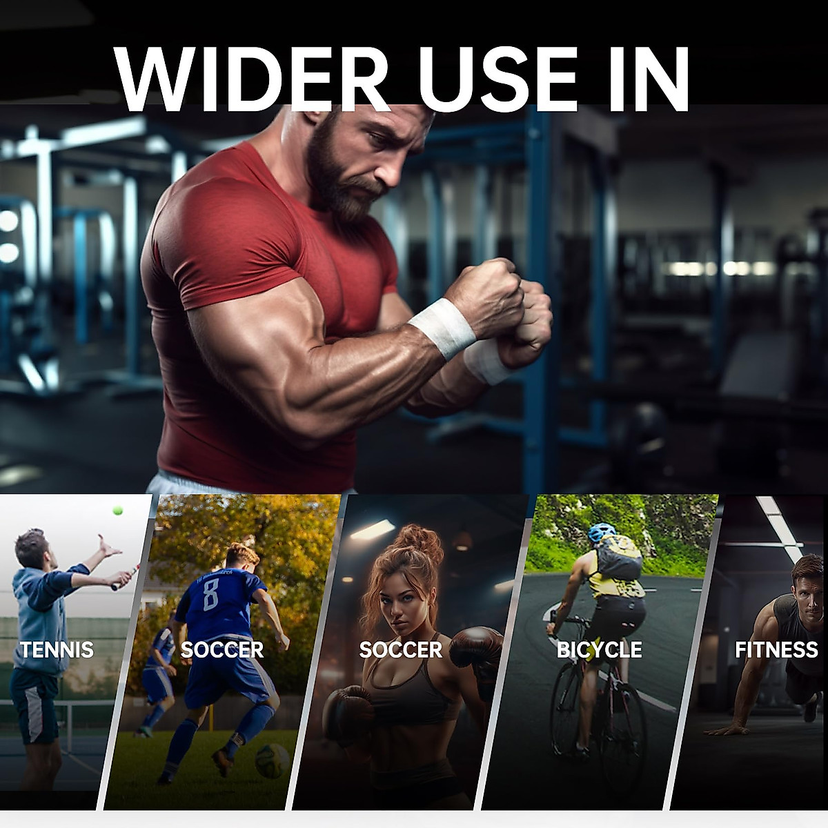 Dimora White Athletic Tape 4-Pack - 60 Yards Strong Adhesive Sports Tape in Total, NO Sticky Residue Easy Tear, Best Sport Tape for Athletes & Fitness Enthusiasts of All Levels (1.5in X 45ft Roll)