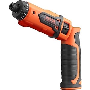 VEVOR Cordless Screwdriver, 4V 7Nm Electric Screwdriver Rechargeable Set with 11 Accessory Kit and Charging Cable, LED Light Dual Position Handle, Nut Drivers Magnetic Bit Holder Tool Kit Home Repair