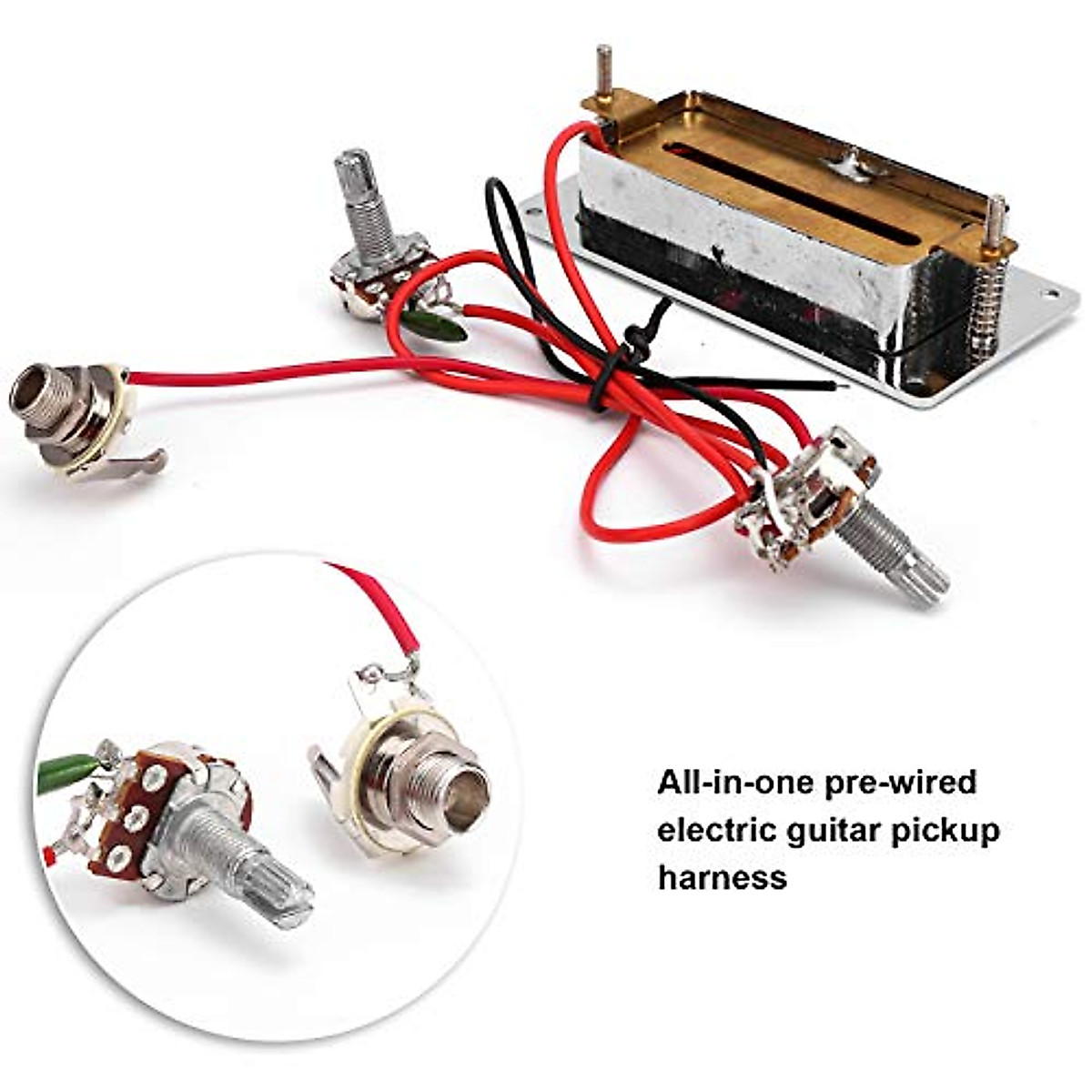 Electric Guitar Double Coil Pickup with Harness 1V1T Control Output with Volume Tone Pots Accessory for Guitar Accessory