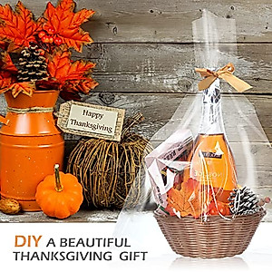 12 Pcs Woven Bread Baskets Bulk 7 Inch Plastic Round Basket Woven Small Baskets for Gifts Empty Bread Serving Baskets for Food Fruit Easter Kitchen Restaurant Centerpiece Display Christmas Vegetables