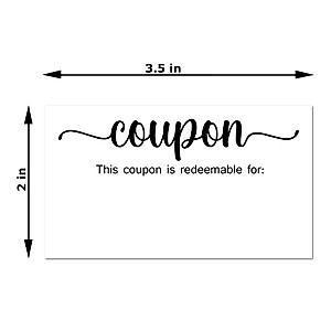 Coupon Cards, Gift Certificate , Present Voucher For Bridal Shower, Baby Shower, Family Reunion, Holiday Celebrations, Newlyweds Reception, Graduation, Birthday Events, Redeemable 50 Cards 3.5"x2". Made in USA