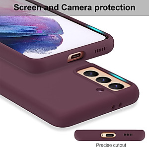DEENAKIN Compatible with Samsung Galaxy S21 Case,Soft Flexible Silicone Gel Rubber Bumper Cover,Slim Fit Full Body Shockproof Protective Phone Case for Samsung Galaxy S21 Nice Wine Red