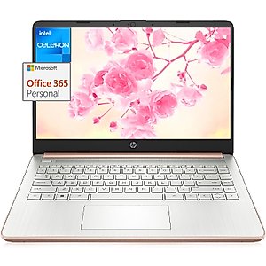 hp Stream 14 inch Laptop for Student and Business, Intel Quad-Core Processor, 16GB RAM, 320GB Storage (64GB eMMC + 256GB Card), 1-Year Office 365, Webcam, Long Battery Life, Win11 H