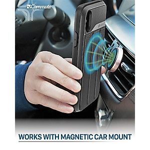 VENA iPhone Xs/X Wallet Case, [vCommute][Military Grade Drop Protection] Flip Leather Cover Card Slot Holder with Kickstand Compatible with Apple iPhone Xs 2018 / X 2017 5.8" (Space Gray/Black)