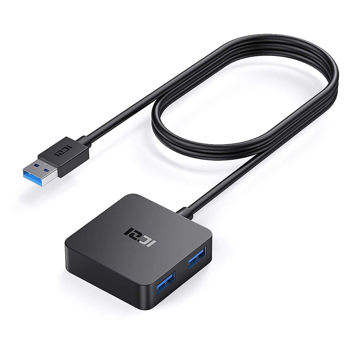 ICZI USB 3.0 Hub, 4-Port Data USB Hub with 4ft Long Cable, USB Splitter Adapter for MacBook, Mac Mini, Surface Pro, XPS, Laptop, PC, Flash Drive, Mobile HDD