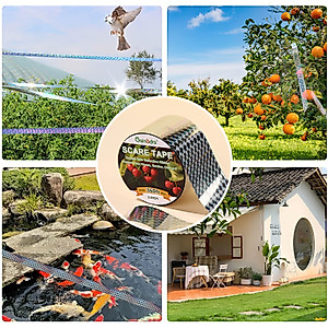 Bird Tape Repellent - Double Reflective Tape Ribbon, Bird Scare Tape, Effective Against Birds and Animals, Ideal for Gardens, Orchards, Farms and Outdoor Areas(2IN * 360FT)