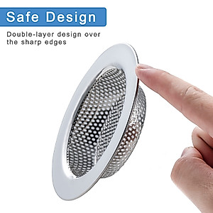 Honmein 2 Pcs Sink Strainer for Most Kitchen Sink Drain Basket, Upgraded Double-Layer Safe Design Kitchen Sink Strainer (4.5 Inch)