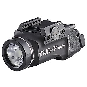 Streamlight 69400 TLR-7 Sub 500-Lumen Pistol Light Without Laser Designed Exclusively and Solely for Railed Glock 43X Mos/48 Mos/43X Rail/48 Rail Handguns, Includes Mounting Kit with Key, Black