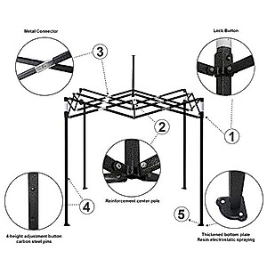 AMERICAN PHOENIX Canopy Tent 5x5 Pop Up Portable Tent Commercial Outdoor Beach Instant Sun Shelter (White)