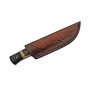 Buffalo Damascus Steel Blade | Horn/Stag Handle 7 inch Hunting Knife
